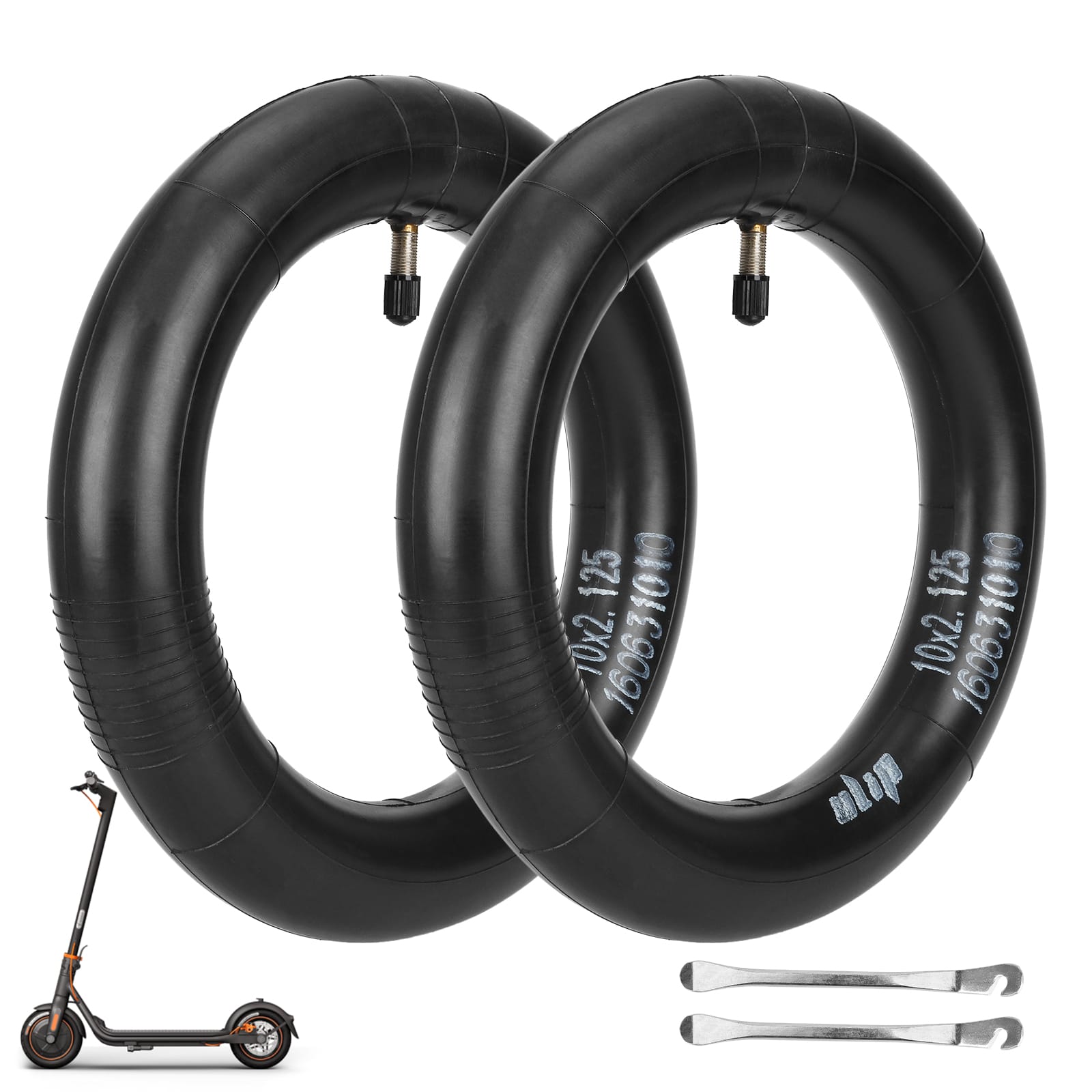 ulip (2-Pack) 10x2.125 Replacement Inner Tubes with straight valve for ...